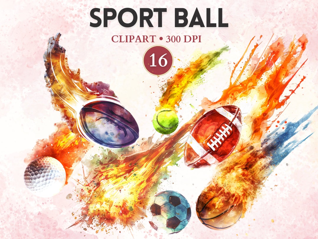 Sport Ball Clipart, Soccer Ball, Basketball, Baseball, Tennis, Football ...