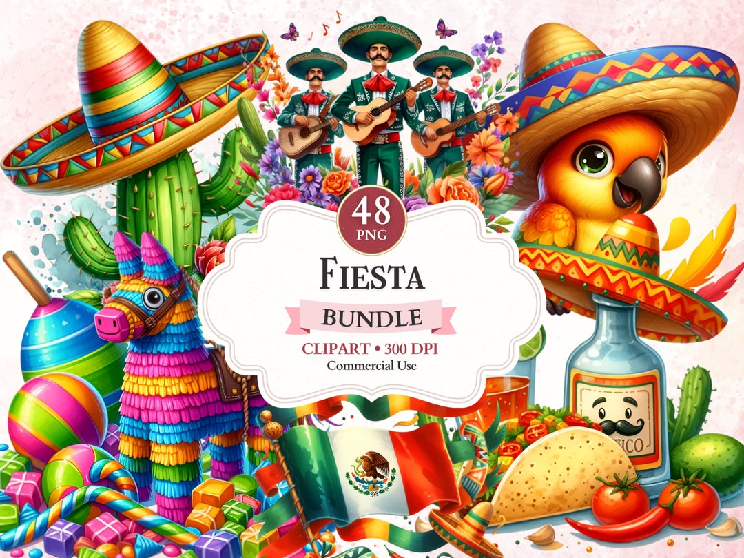 Fiesta Clipart, Dia De Los Muertos, Mariachi Clipart, Cinco De Mayo ...