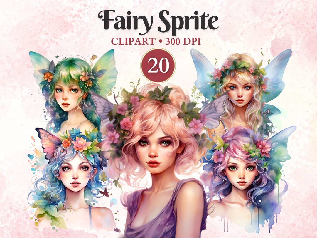 Fairy Sprite Clipart, Fairytale Miniature, Pixie Clipart, Fairytale ...