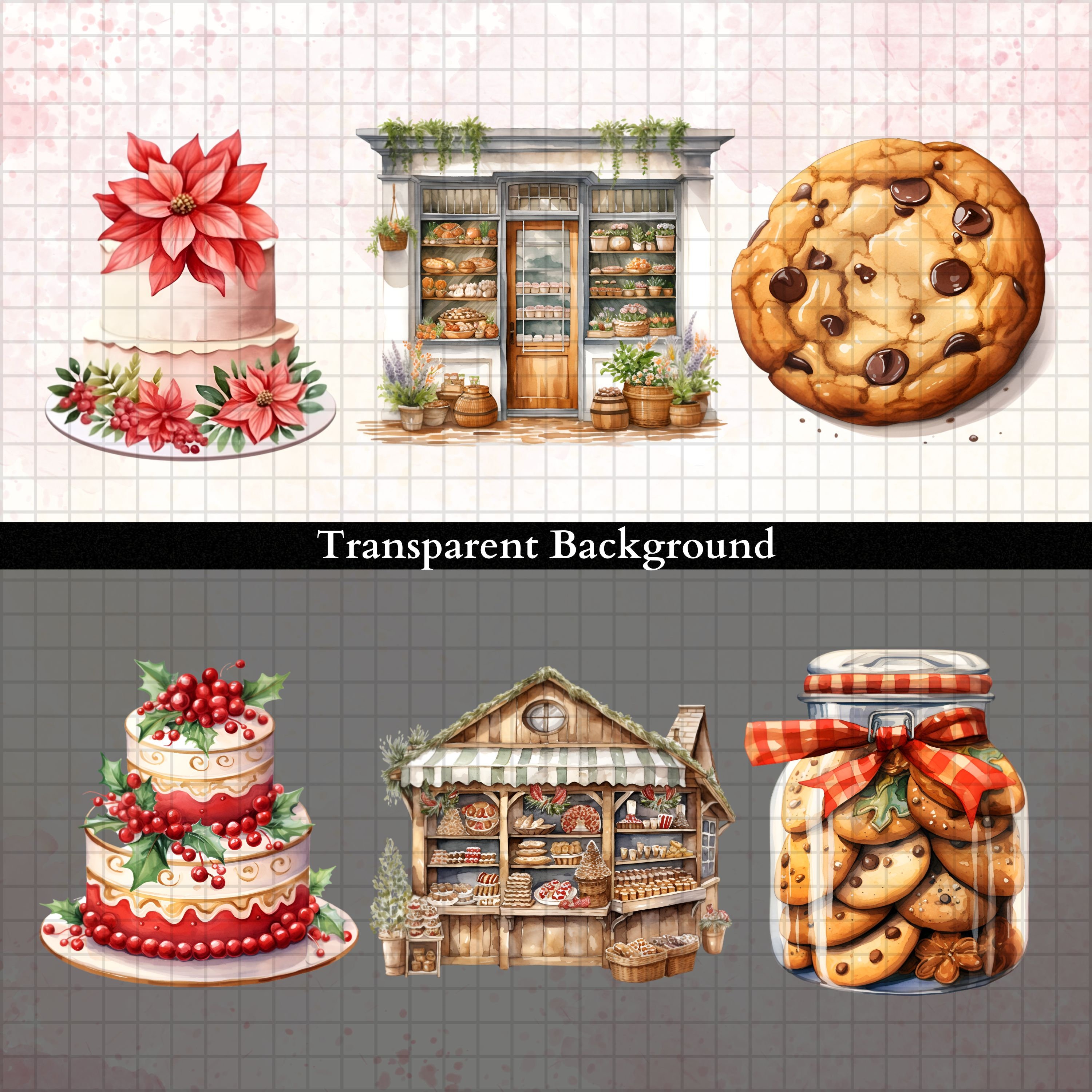 Christmas Bakery Clipart Bundle Pastry Png Baking Cookie - Etsy