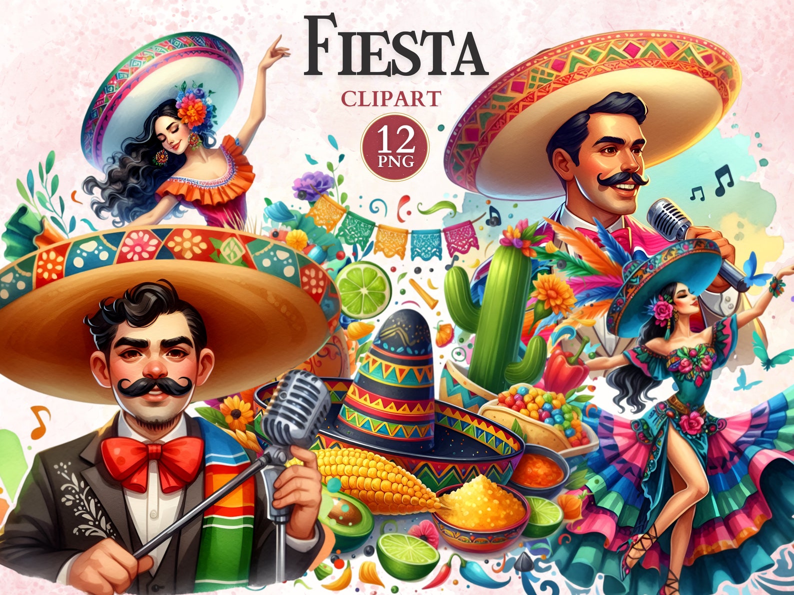 Fiesta Clipart, Dia De Los Muertos, Papel Picado, Cinco De Mayo Png ...