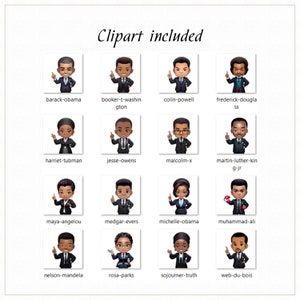 Black History Figures Clipart, Afro Png, Juneteenth Png, Human Rights ...