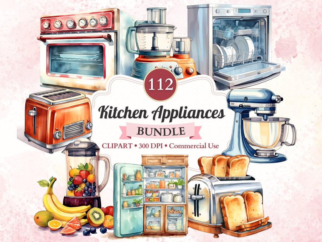 Kitchen Appliances Clipart, Bundle, Cooker, Cooking Tools, Kitchen ...