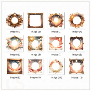 Celestial Sunset Frame Clipart, Fantasy Gold Frames Png, Fairy Tale ...