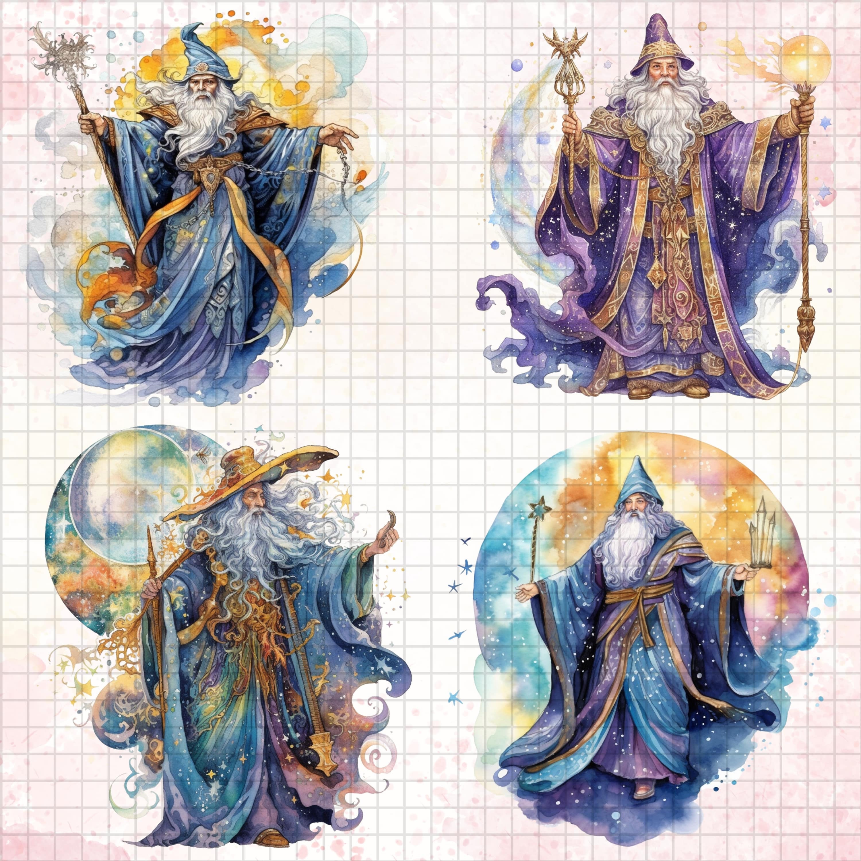 Celestial Wizard Clipart, Magic Clip Art, Magical, Wizard Graphics ...