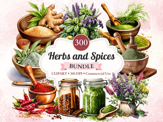 Herbs And Spices Clipart Spices And Herbs Clipart Graphic By