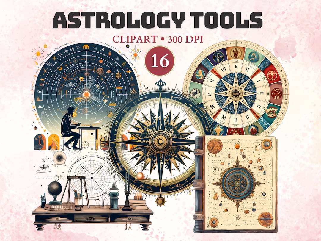 Astrology Tools Clipart, Horoscope Symbols, Zodiac Signs, Constellation ...