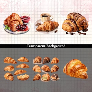 Croissants Clipart, French Bakery Clipart, French Sweets, Pastry ...