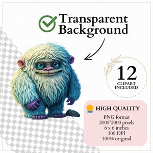 Yeti Clipart, Yeti Png, Mythical Creature, Bigfoot Clipart, Sasquatch ...