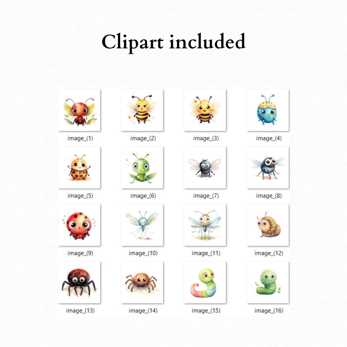 Cute Insect Clipart Kawaii Animal Insect Clipart - Etsy