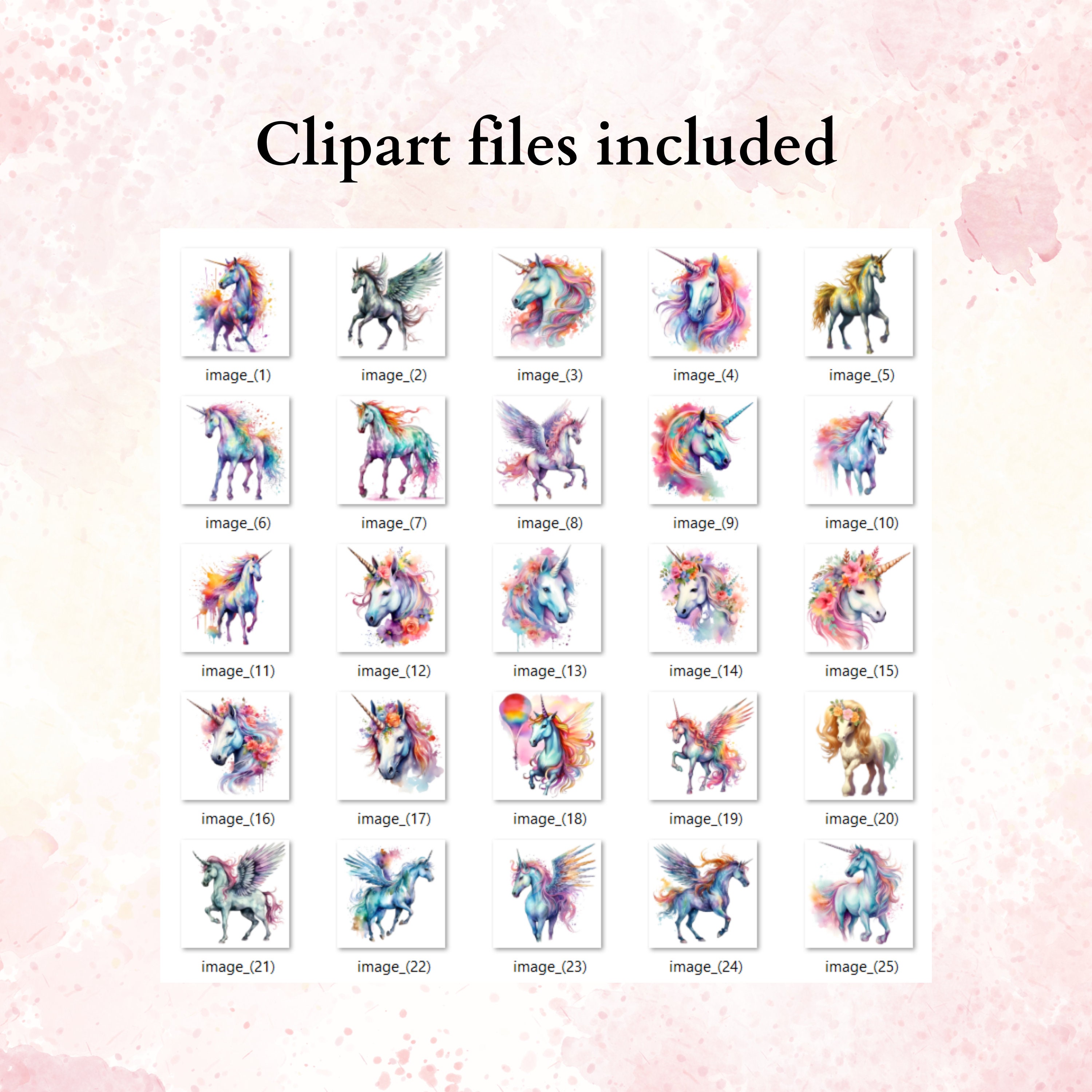 Watercolor Unicorn Clipart Rainbow Unicorn Png Fantasy - Etsy