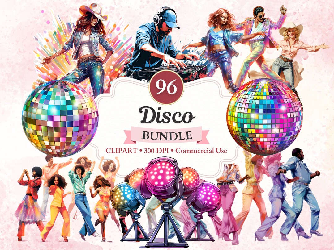 Disco Clipart Bundle, Disco Png, Dancer, Dj Png, Disco Ball, Music ...