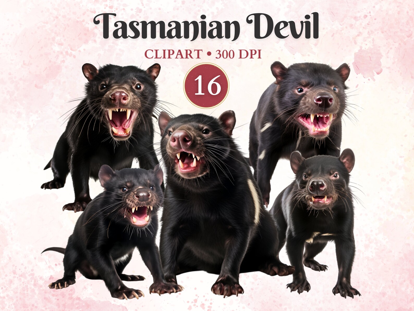 Tasmanian Devil Clipart, Wild Animals, Wildlife Clipart, Tasmanian ...