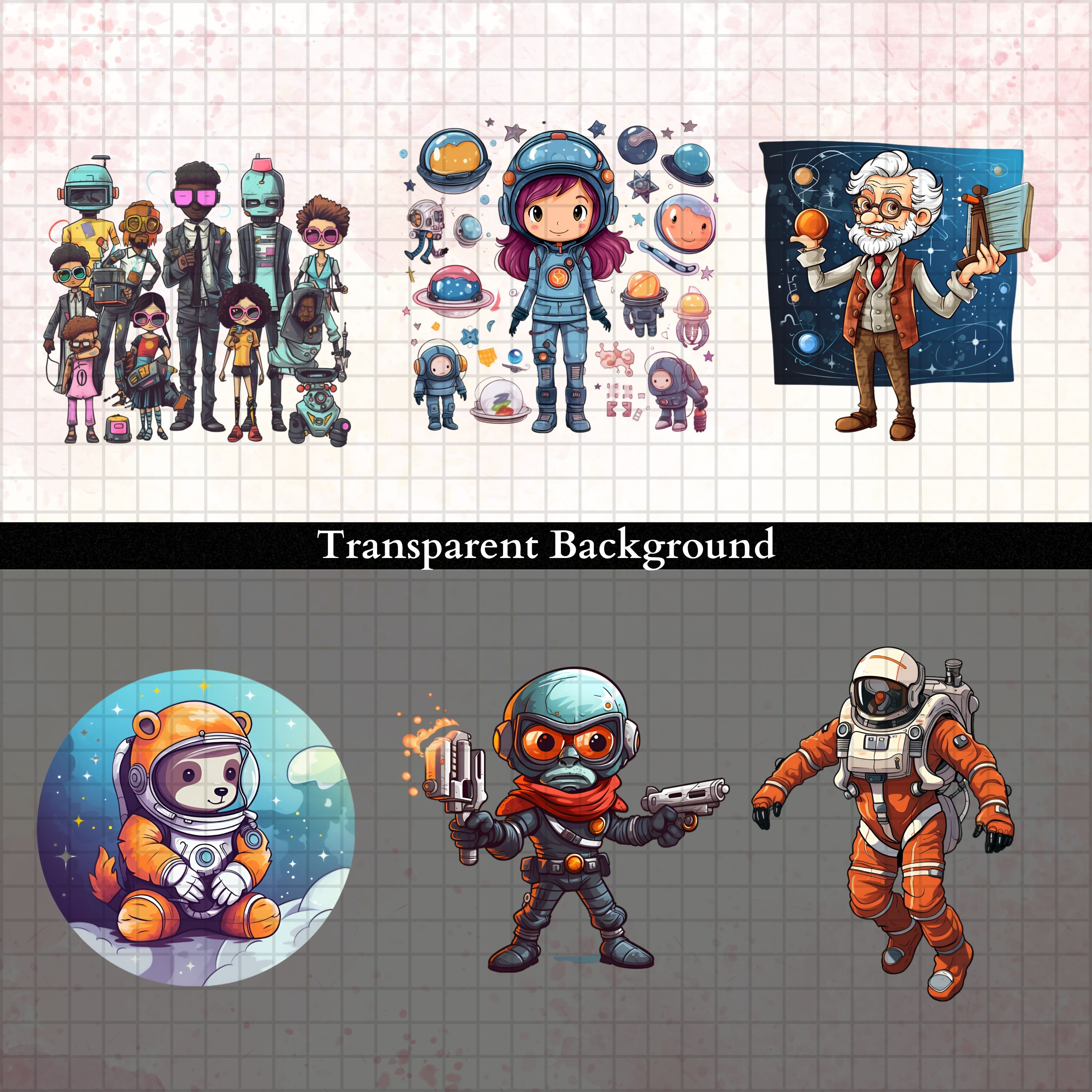 Space Character Clipart, Bundle, Space, Cosmic, Sci-fi, Galaxy ...