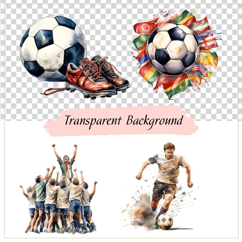Soccer Clipart Bundle, Soccer Png, Football Clipart, Football Vector ...