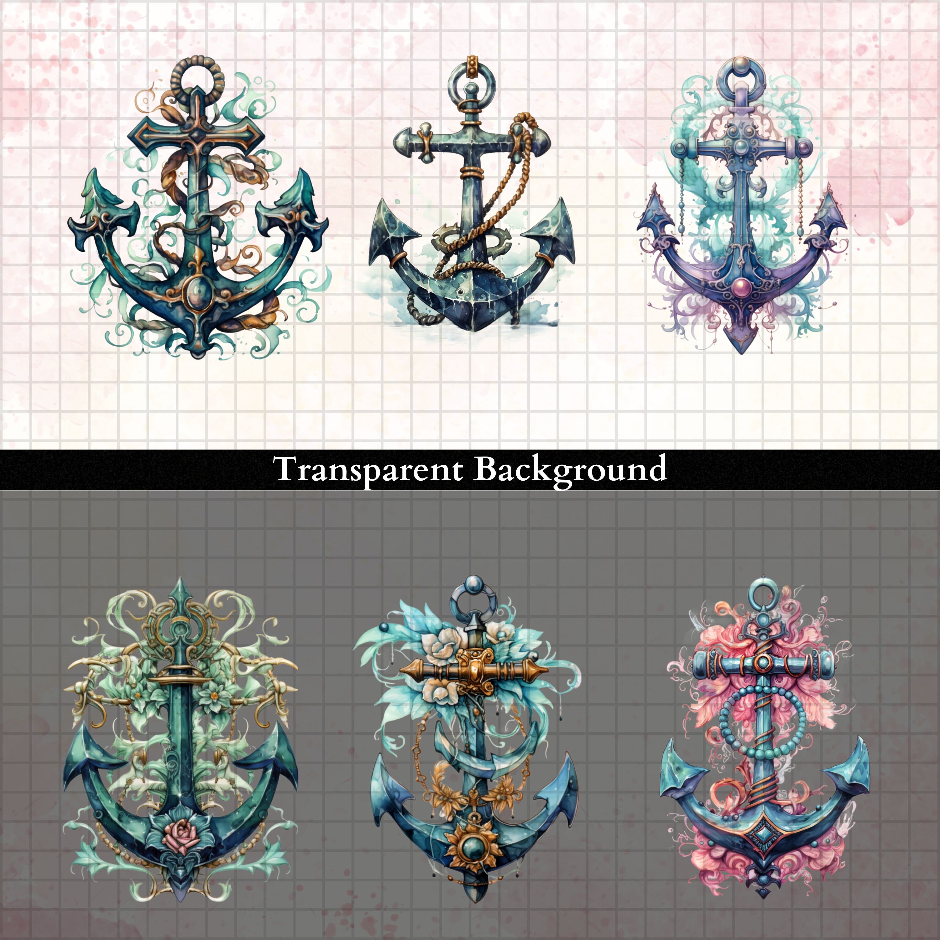 Pirate Anchor Clipart Pirates Clipart Watercolor Party - Etsy