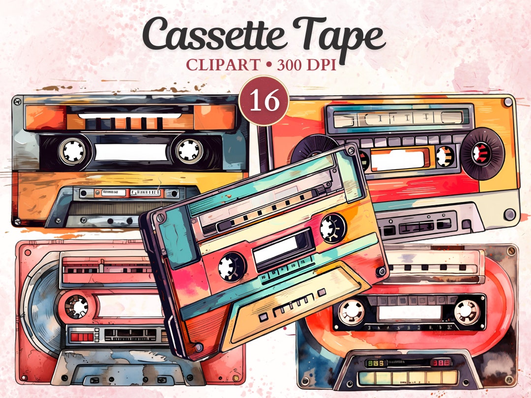 Cassette Tape Clipart, Cassette Png, Audio, Cassette Player, 80s, 60s ...