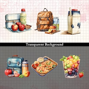 School Lunch Clipart, School Food Clipart, Child Food, Back to School ...