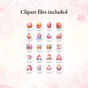 Kawaii Sweets Clipart, Watercolor, Kawaii Food Clipart Set, Cute Food ...