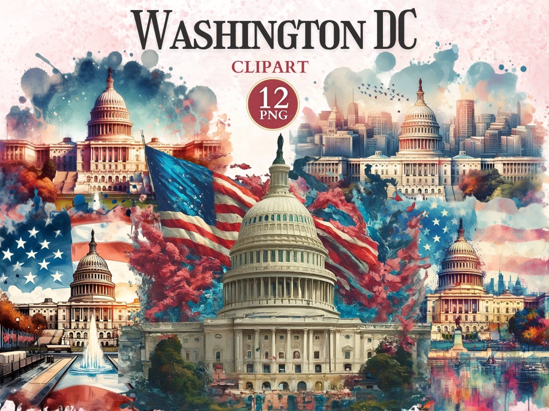 Washington DC Clipart, Capitol Building, Washington Skyline, City ...