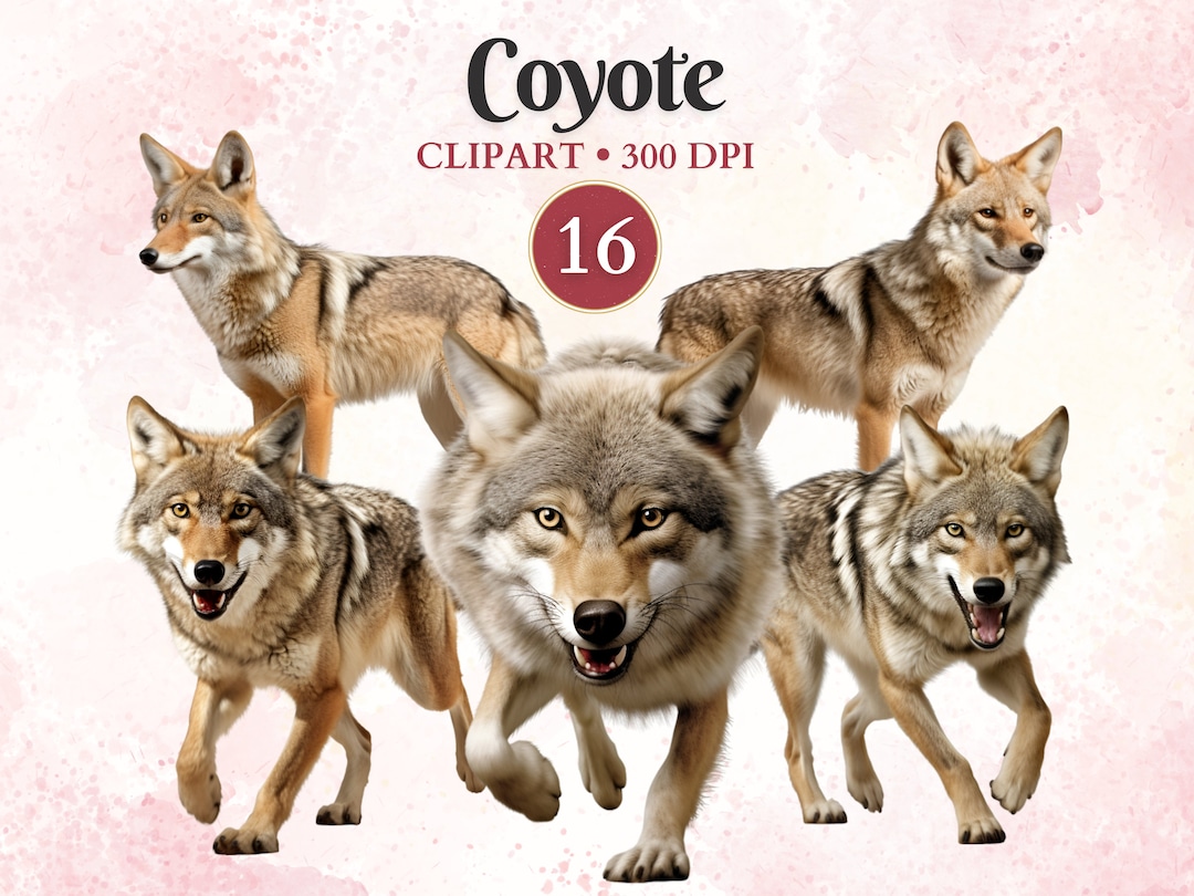 Coyote Clipart, Wild Animals, Wildlife Clipart, Coyote Png, Woodland ...