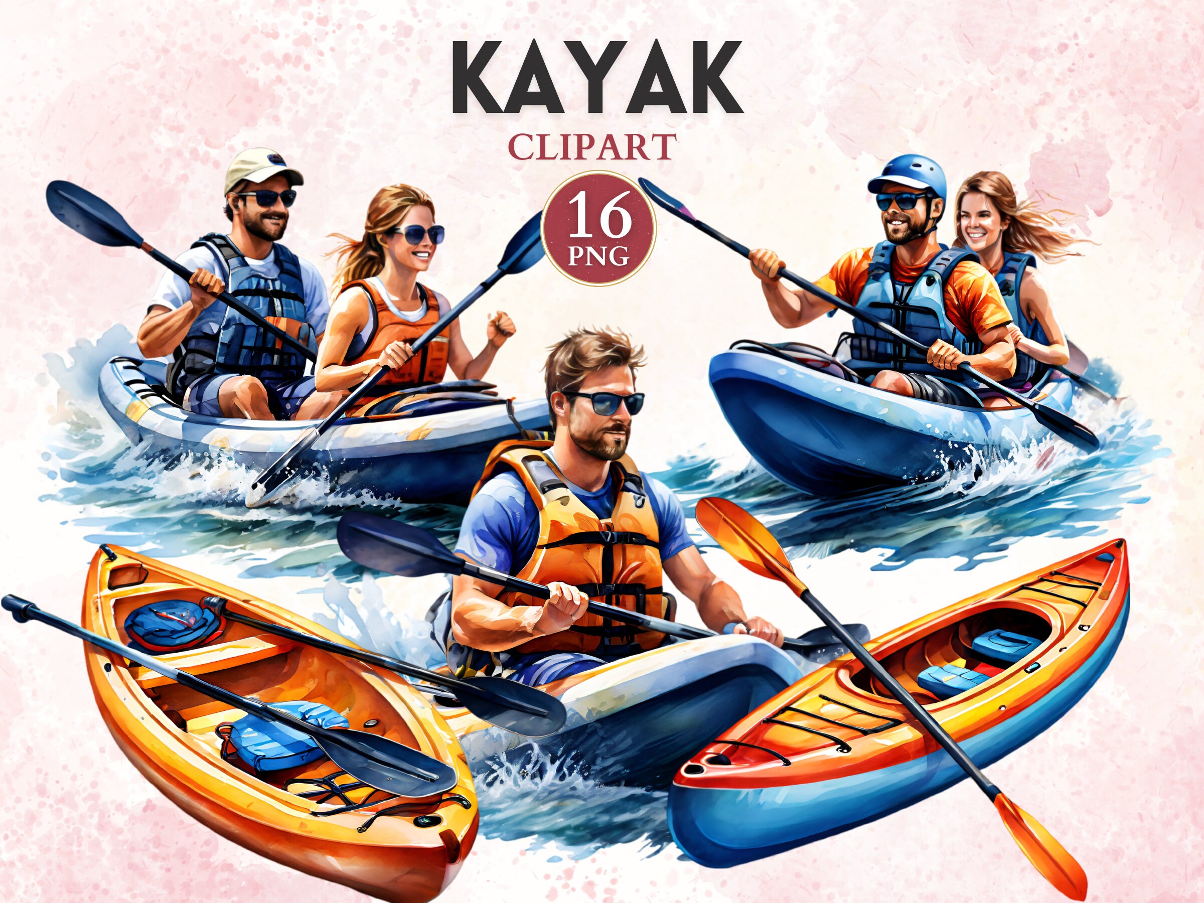 Kayak Clipart, Kayaking Png, Canoe Clipart, Canoe Png, Water Sport ...