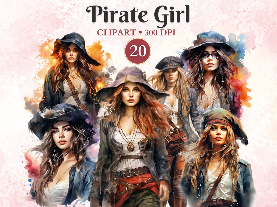 Pirate Girl Clipart, Pirates Clipart, Party, Birthday, Theme, Treasure ...