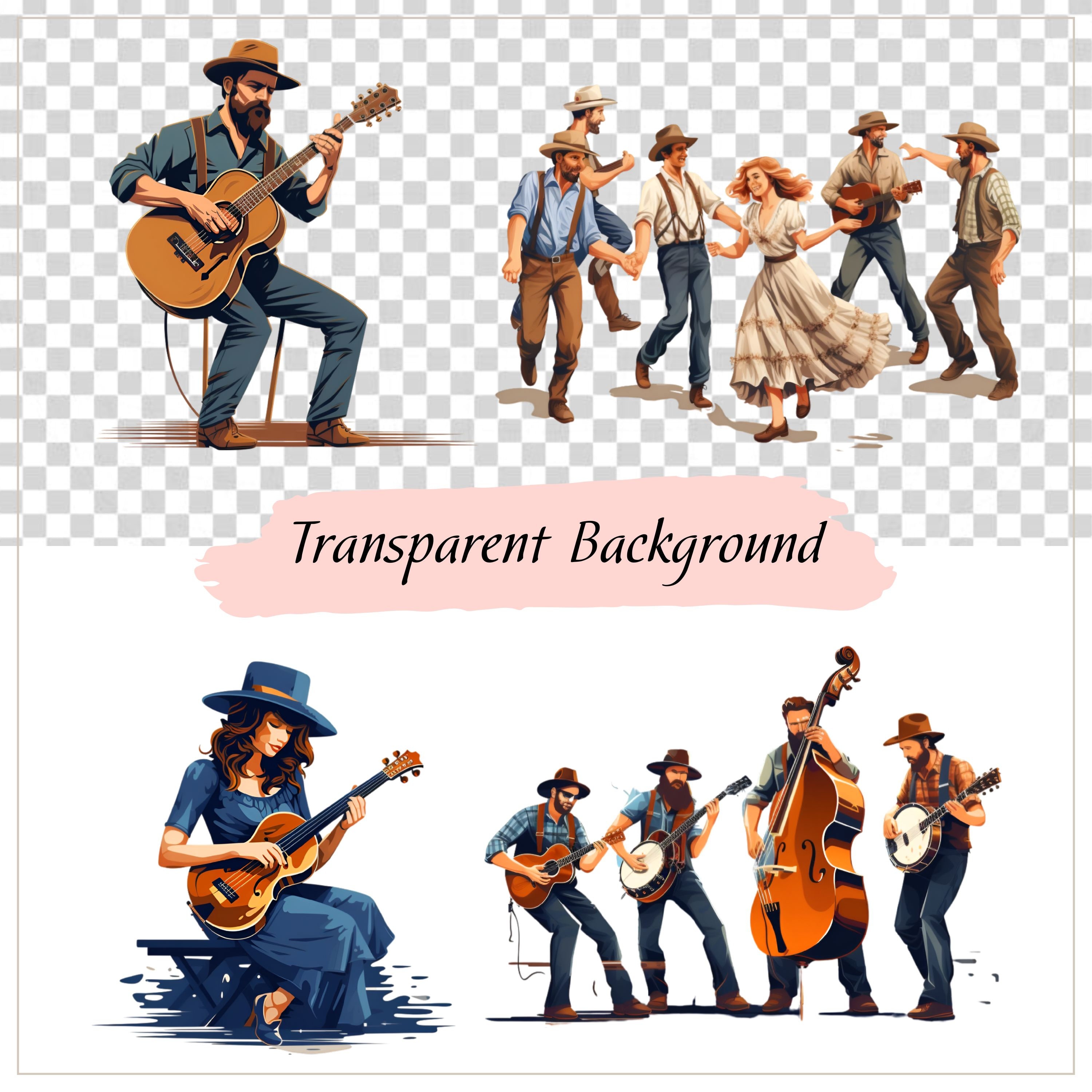 Bluegrass Clipart, Bluegrass Music, Musician Png, Wild West, American ...