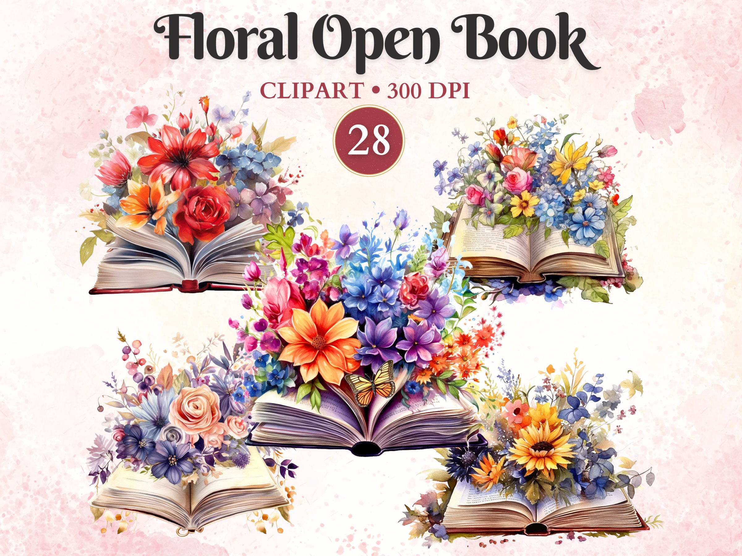 Colorful Open Book Clip Art