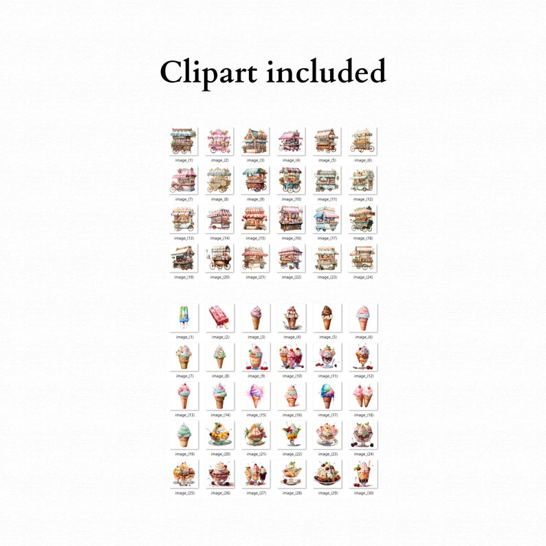 Ice Cream Clipart, Bundle, Set, Png, Cone, Summer Treats, Ice Cream ...