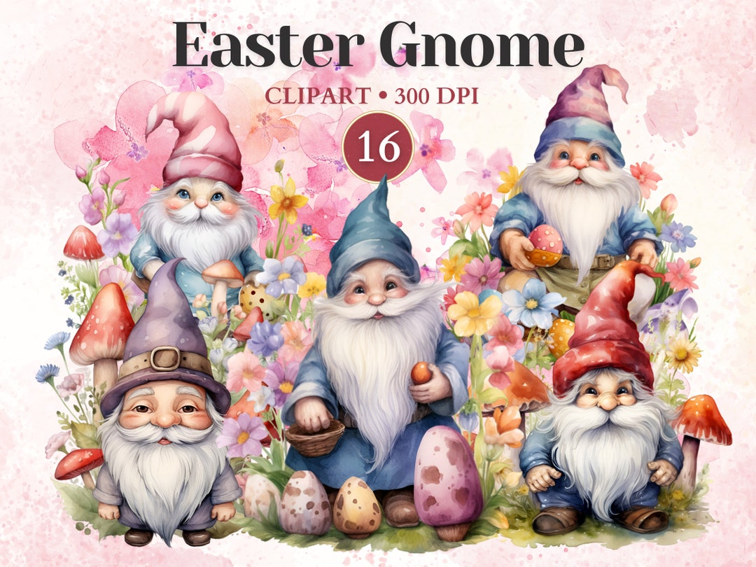 Easter Gnome Clipart, Spring Gnome Clipart, Easter Rabbit Png, Spring ...