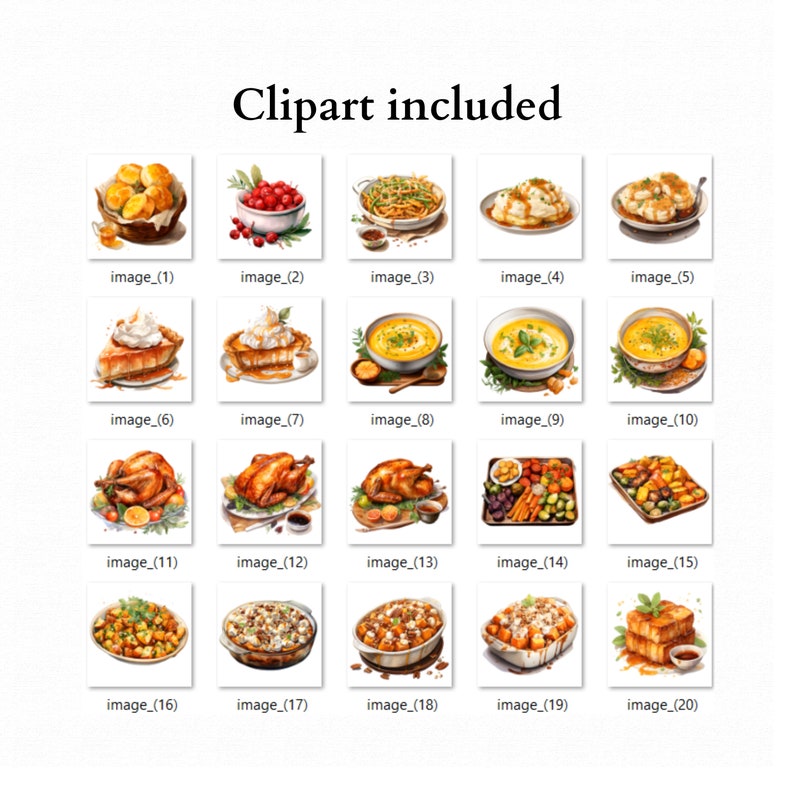 Thanksgiving Dinner Clipart, Turkey Clip Art, Bakery Clipart, Pumpkin ...