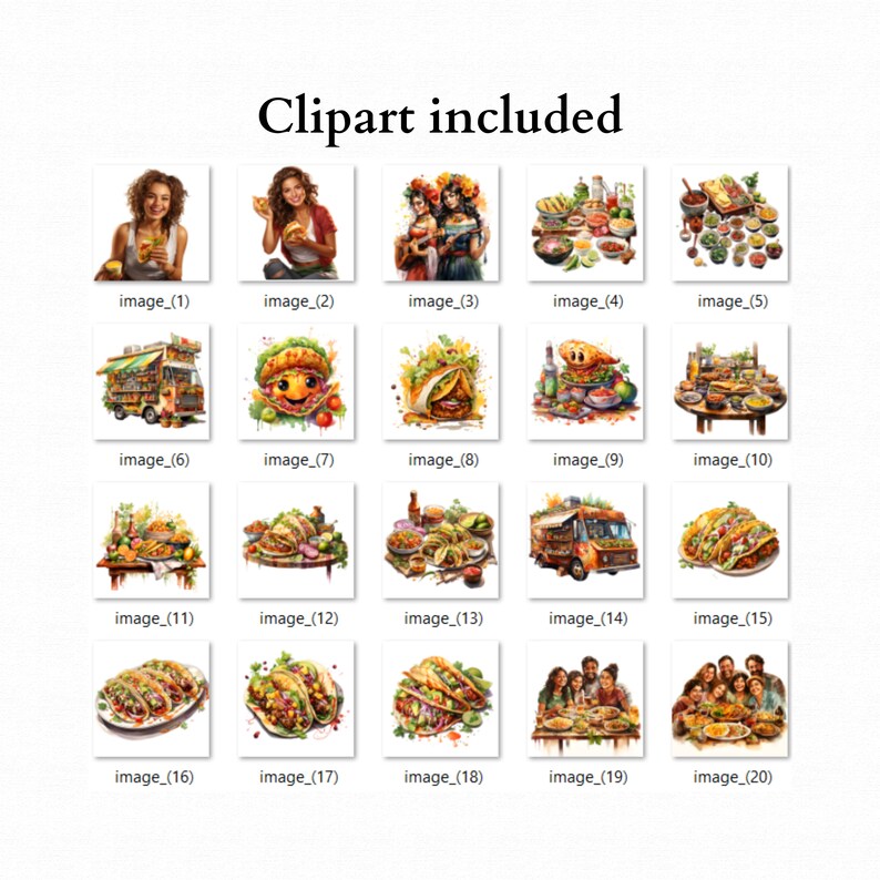 Taco Tuesday Clipart, Taco Clipart, Mexican Food, Mexican Fiesta, Cinco ...