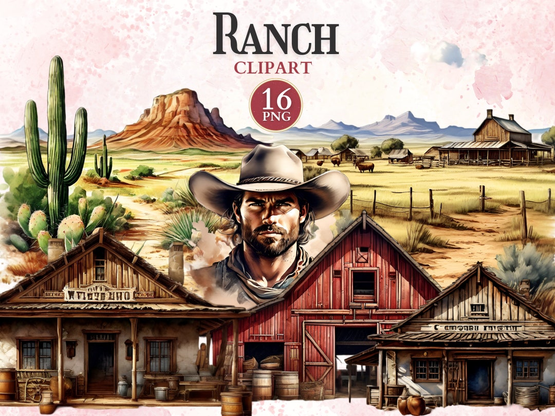 Ranch Clipart, Ranch Image, Western Clipart, Cowboy Png, Wild West Png ...