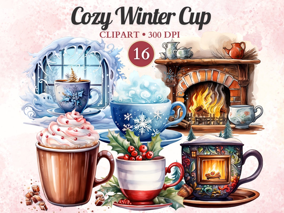 Winter Coffee Cup Clipart, Cozy Season Png, Coffee Mug, Coffee Cup Png ...