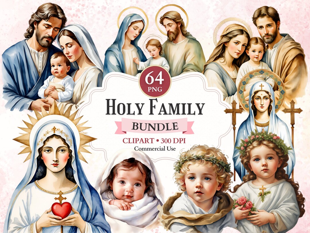 Holy Family Clipart Bundle, Nuestra Senora, Faith Cut File, Cross ...
