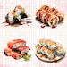 Watercolor Sushi Clipart, Sushi Png, Japanese Food, Sushi Art ...