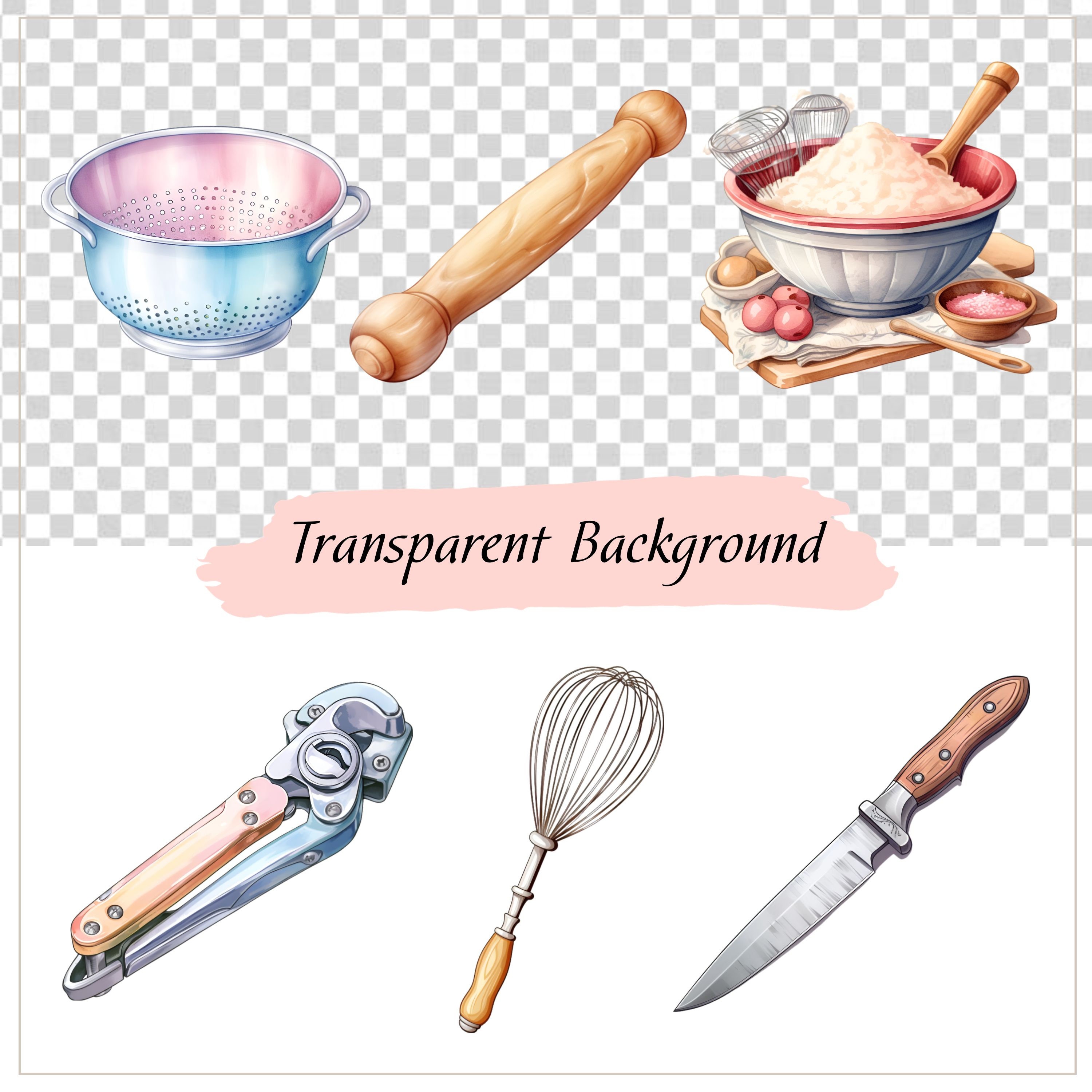 Kitchen Utensils Clipart Bundle, Kitchen Clipart, Kitchen Item, Cooking ...