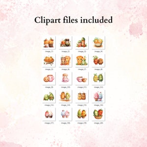 Kawaii Food Couple Clipart, Watercolor, Kawaii Food Clipart Set, Cute ...
