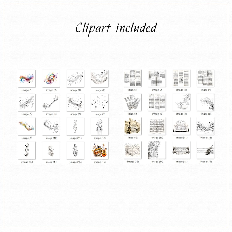 Music Symbols Clipart Bundle, Music Sheet, Music Note Png, Musician ...