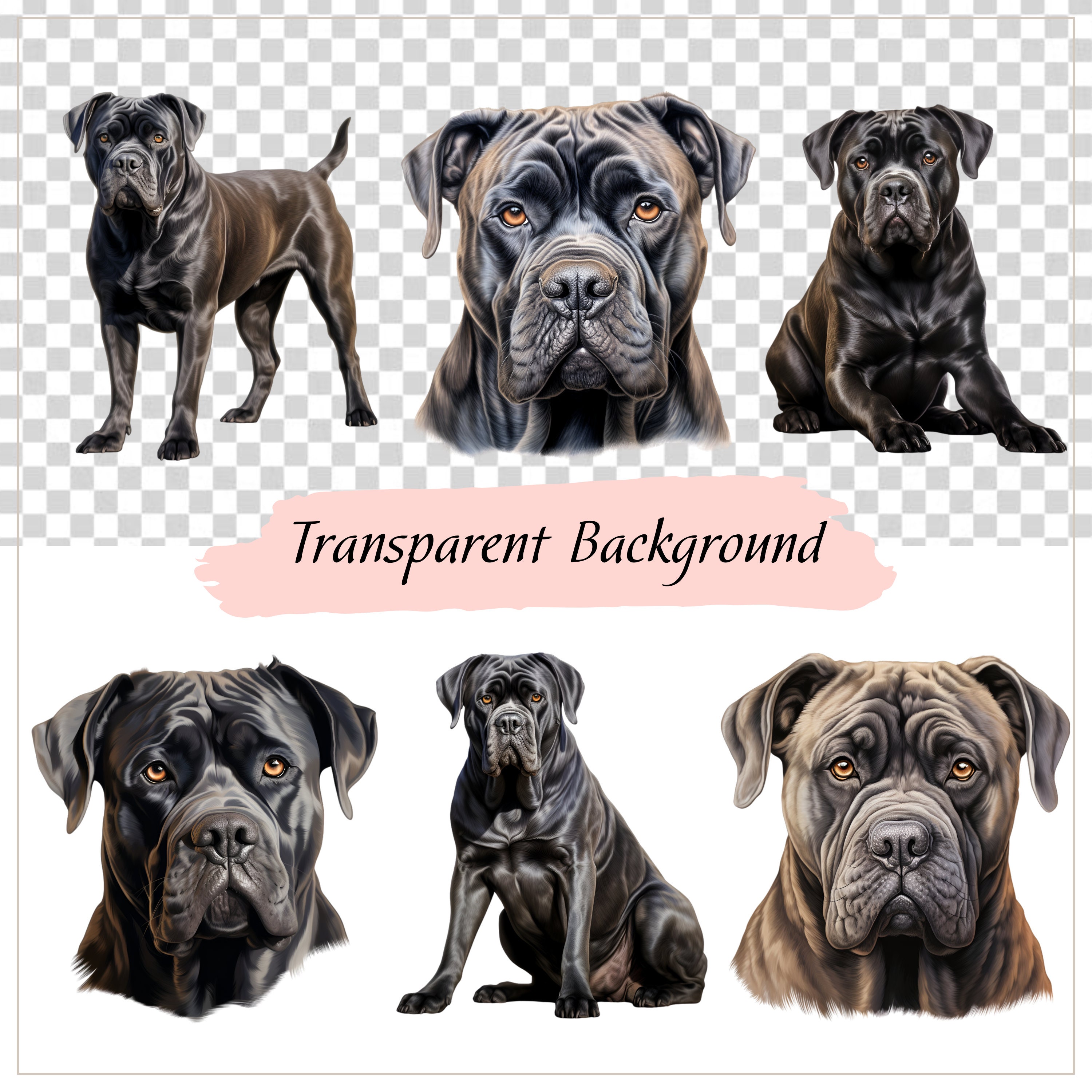 Cane Corso Clipart, Cane Corso Png, Dog Silhouette Clip Art, Pet ...