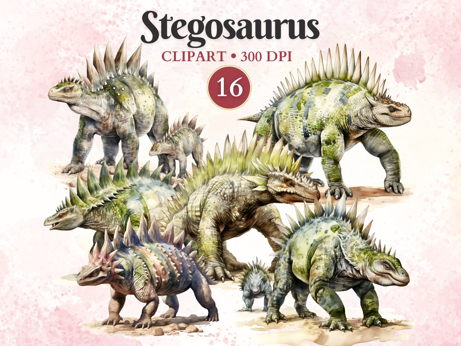 Stegosaurus Clipart Stegosaurus Png Dinosaur Clipart Dino - Etsy