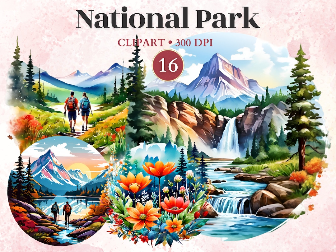 National Park Clipart, Retro National Park, Trail Vector Art, Adventure ...