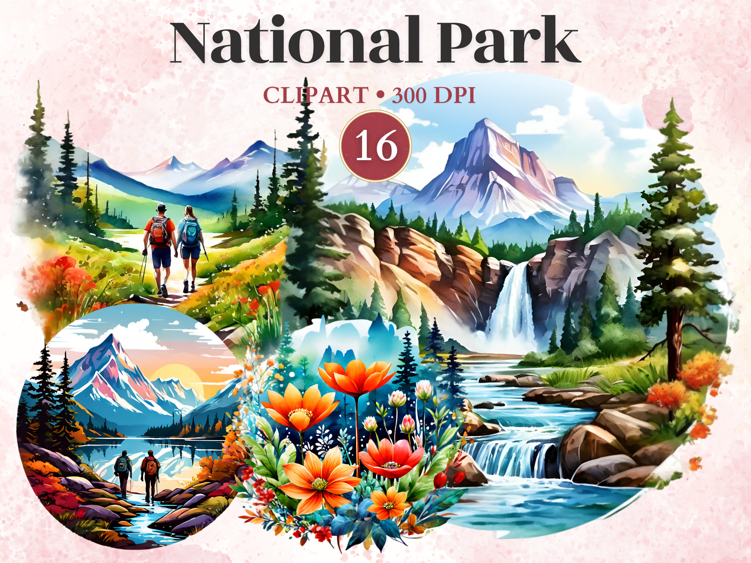 National Park Clipart, Retro National Park, Trail Vector Art, Adventure ...