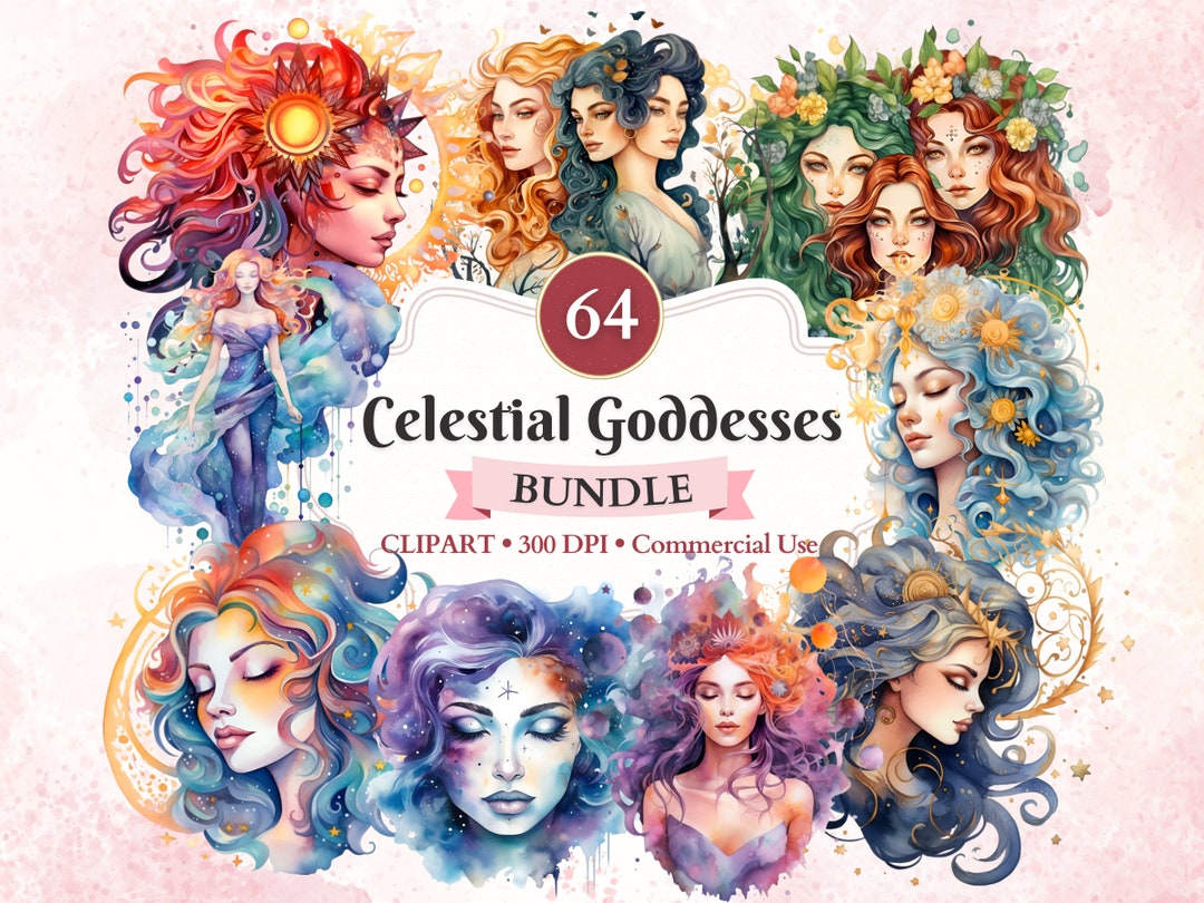 Celestial Goddesses Clipart Bundle, Goddess Png, Mystical Clipart ...
