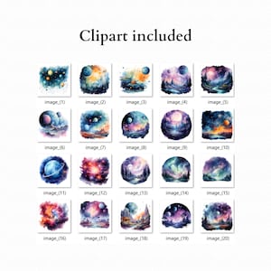 Magic Galaxy Clipart, Watercolor, Space Clipart, Fantasy Galaxy ...