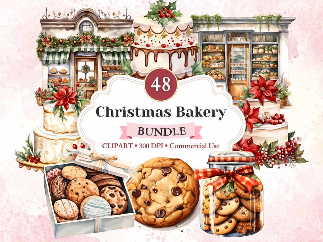 Christmas Bakery Clipart Bundle, Pastry Png, Baking, Cookie, Sweet ...