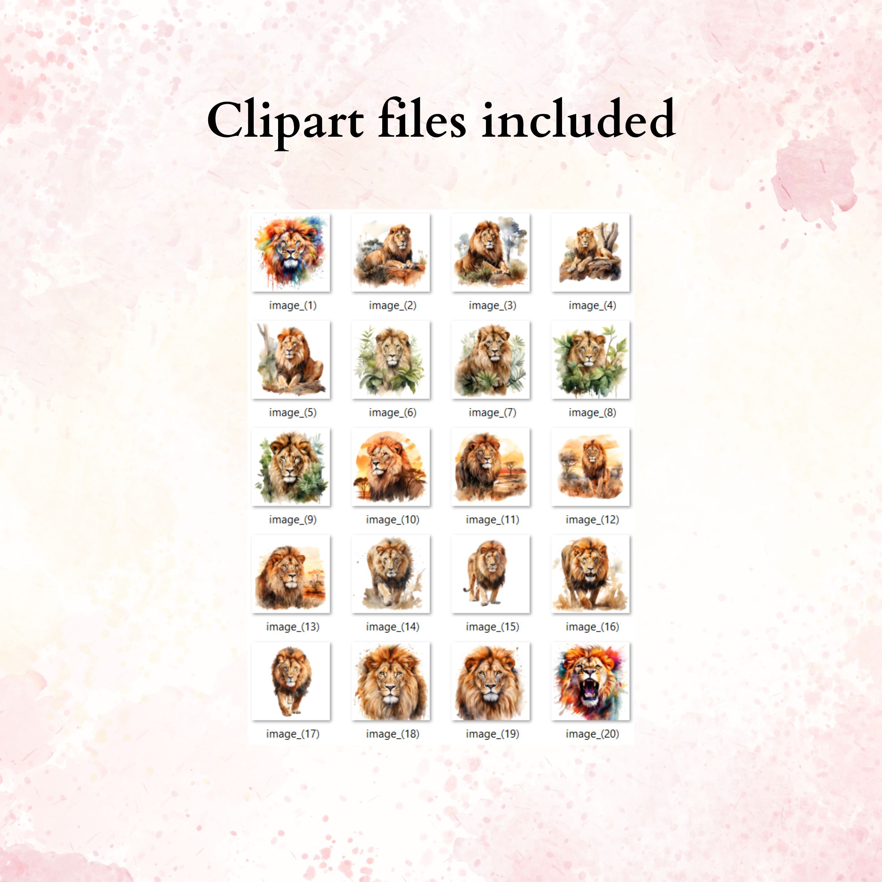 Lion Clipart, Safari Clipart, Lion Png, Safari Animals, Savannah ...