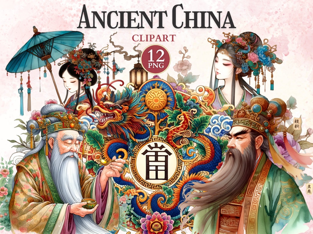 Ancient China Clipart, Travel Clipart, Dragon Vector, Chinese Designs ...