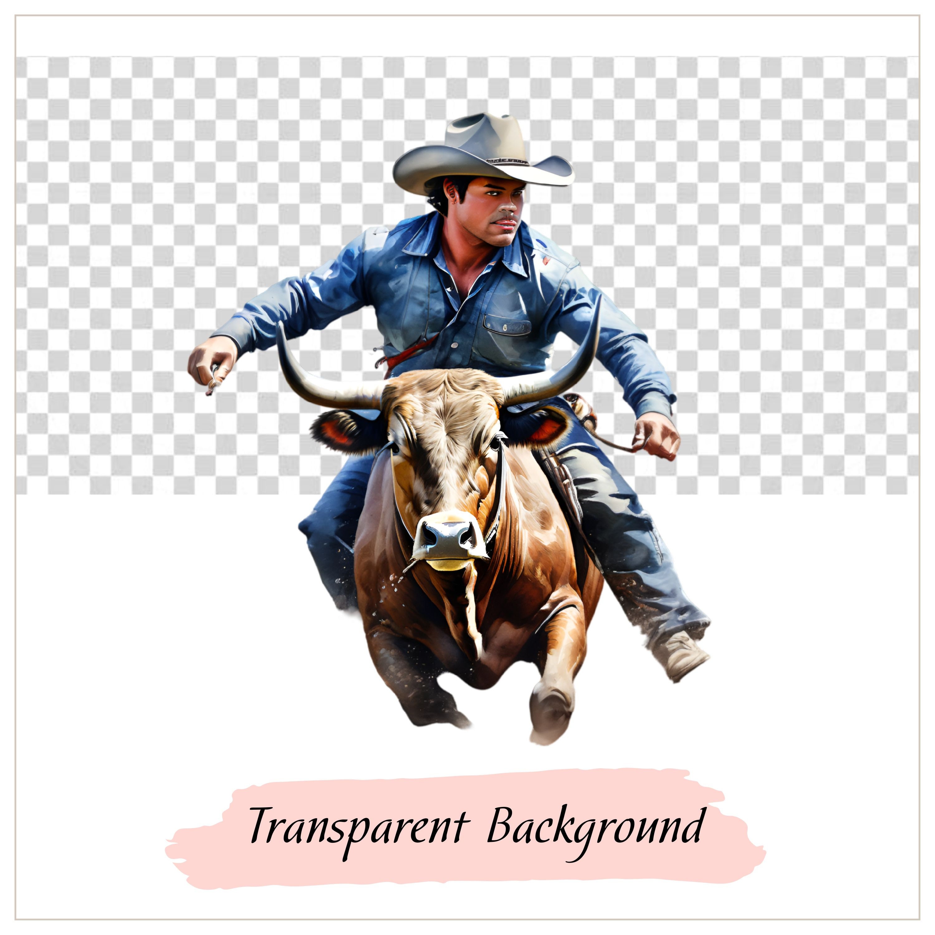 Bull Riding Clipart, Rodeo Clipart, Cowboy Vector, Bull Design, Western ...